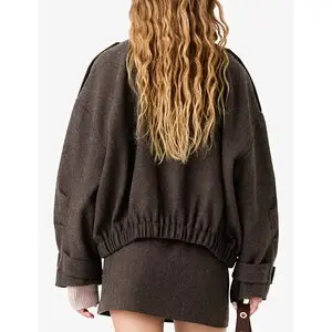 Maje Herringbone Oversized-fit Wool-blend Jacket