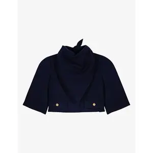 Maje Scarf-detail Cropped Wool-blend Jacket