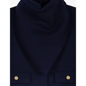 Maje Scarf-detail Cropped Wool-blend Jacket