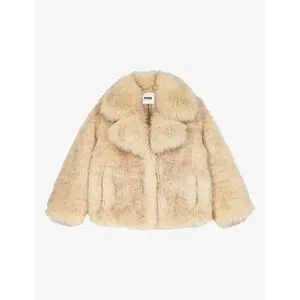 Maje Wide-collar Oversized-fit Faux-fur Jacket - Beige