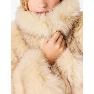 Maje Wide-collar Oversized-fit Faux-fur Jacket