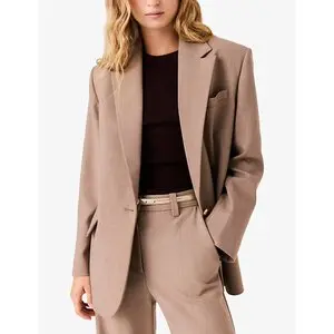 Maje Notch-lapel Oversized-fit Woven Blazer