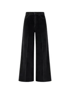 CRUNA Corduroy Wide-leg Trousers - Black