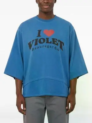 DOUBLET Slogan-print Layered T-shirt - Blue