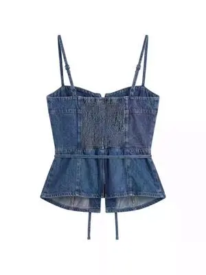 REFORMATION Clayten Lace-up Peplum Top