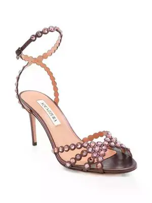 AQUAZZURA Tequila Crystal-embellished Heeled Sandals - Purple