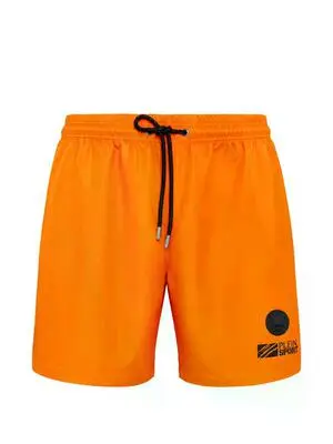PLEIN SPORT Logo-patch Drawstring Swim Shorts - Orange