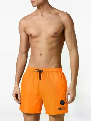 PLEIN SPORT Logo-patch Drawstring Swim Shorts