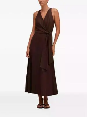EVER NEW Zoey Halter-neck Wrap Midi Dress - Brown