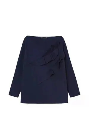 PSOPHIA Ruffled Long-sleeve T-shirt - Blue
