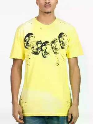 DOMREBEL Amigos Paint-splatter T-shirt - Yellow