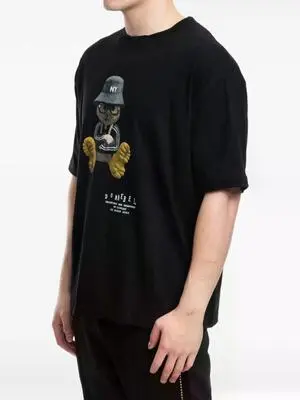 DOMREBEL New Yorker Teddy Bear-print T-shirt - Black