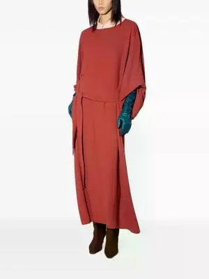 Liviana Conti Belted Long-sleeve Maxi Dress