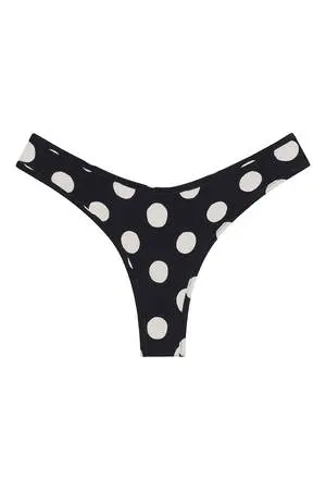 MONTCE Polka Dot Lulu Zig-zag Stitch Bikini Bottom - Brown