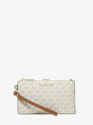Michael Kors Adele Logo Smartphone Wallet In By - Natural