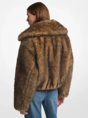Michael Kors Faux Fur Jacket In Size By