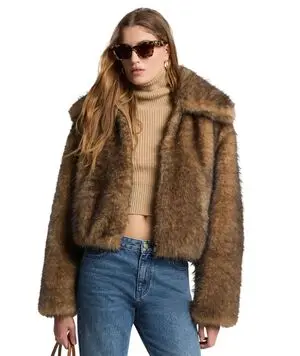 Michael Kors Faux Fur Jacket - Brown