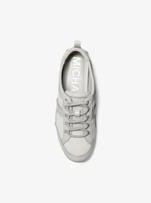 Michael Kors Keely Suede And Leather Trainer In Size By