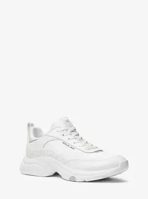 Michael Kors Hartley Leather Trainer In Size By - White