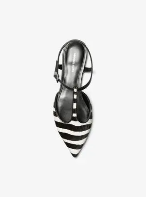 Michael Kors Cherie Flex Zebra Print Calf Hair Flat In Size By