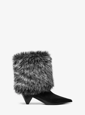 Michael Kors Jayla Faux Fur And Leather Boot In Size By