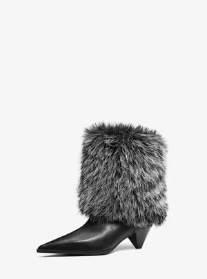 Michael Kors Jayla Faux Fur And Leather Boot In Size By