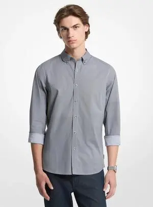 Michael Kors Diamond Print Stretch Cotton Shirt In Size By - Black