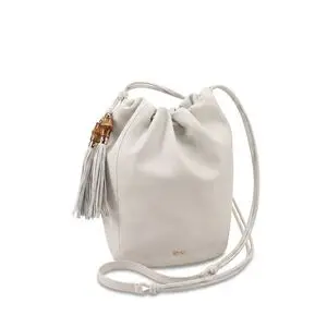 Paul Costelloe Piper Leather Crossbody Bucket Bag Neutrals - Black