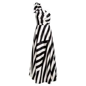 MAXJENNY One Shoulder Statement Gown – Black