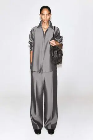 Cos Tailored Silk Shirt - Gray