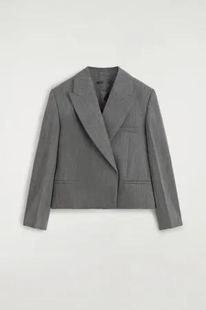 Cos Exaggerated Wool Blazer - Gray