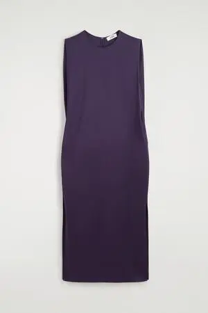 Cos Draped Open-back Matte-satin Dress - Purple
