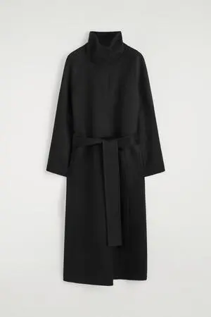 Cos Belted Double-faced Cashmere Coat - Black