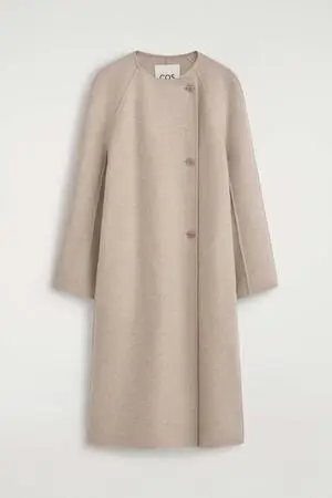 Cos Double-faced Cashmere Long Coat - Beige