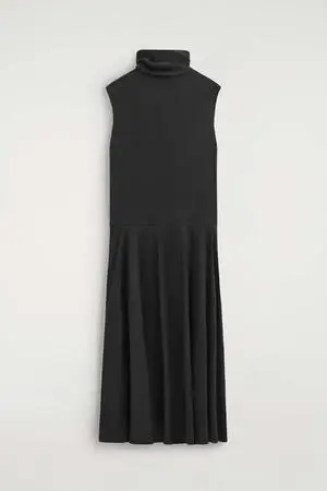 Cos Scarf-detail Satin Maxi Dress - Black