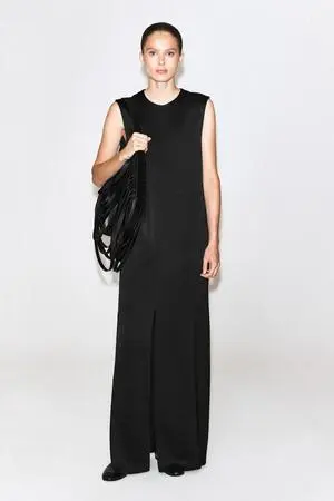 Cos Paneled Matte-satin Column Dress