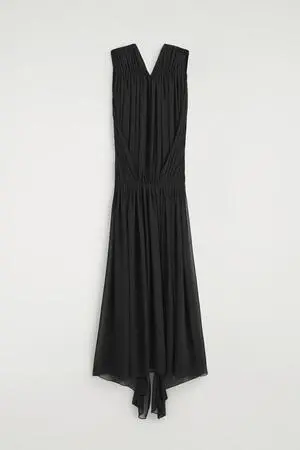 Cos Draped Gathered Chiffon Maxi Dress