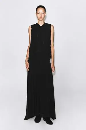 Cos Draped Gathered Chiffon Maxi Dress