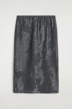 Cos Embroidered Sheer Column Skirt