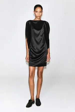Cos Draped Matte-satin Mini Dress