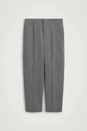 Cos Wool Regular-fit Straight-leg Pants - Gray
