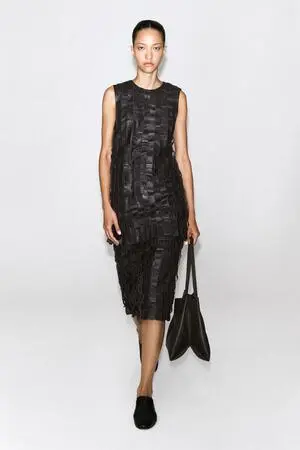 Cos Raw-cut Leather Top