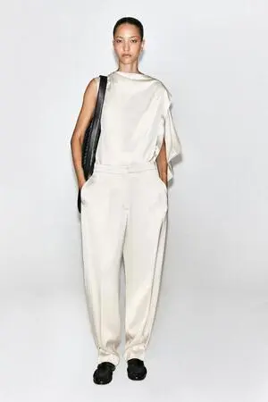 Cos Tailored Matte-satin Barrel-leg Pants