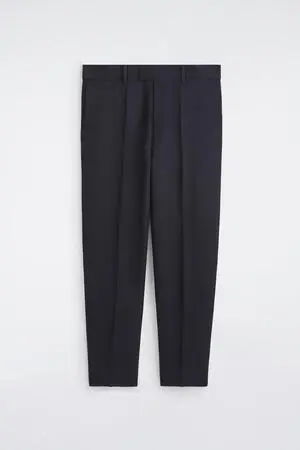 Cos Wool-twill Regular-fit Tapered Pants - Blue