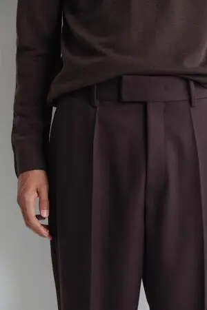 Cos Wool-twill Regular-fit Tapered Pants - Brown