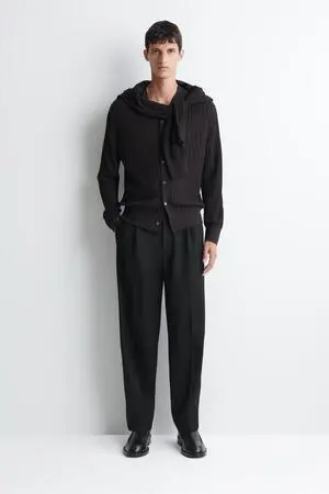 Cos Ribbed Fine Merino Wool V-neck Cardigan