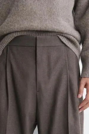 Cos Wool-flannel Relaxed-fit Straight-leg Pants