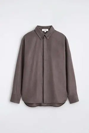 Cos Wool-flannel Button-down Collar Shirt