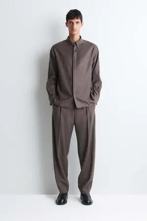 Cos Wool-flannel Button-down Collar Shirt