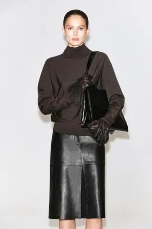Cos Wool-lined Fringed Leather Gloves